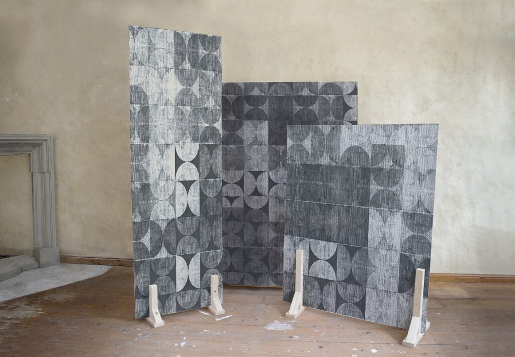 Mural wallpaper - fishscale reminiscent pattern. Bespoke murals